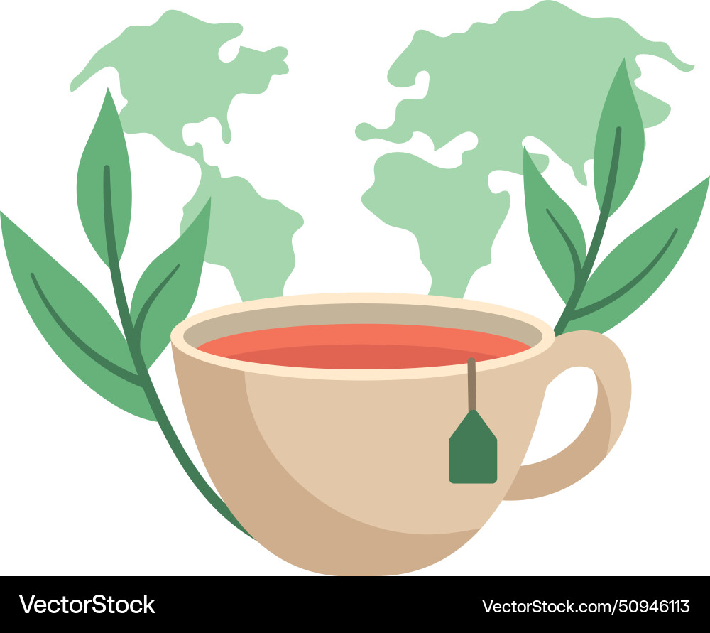 Tea day fresh beverage Royalty Free Vector Image