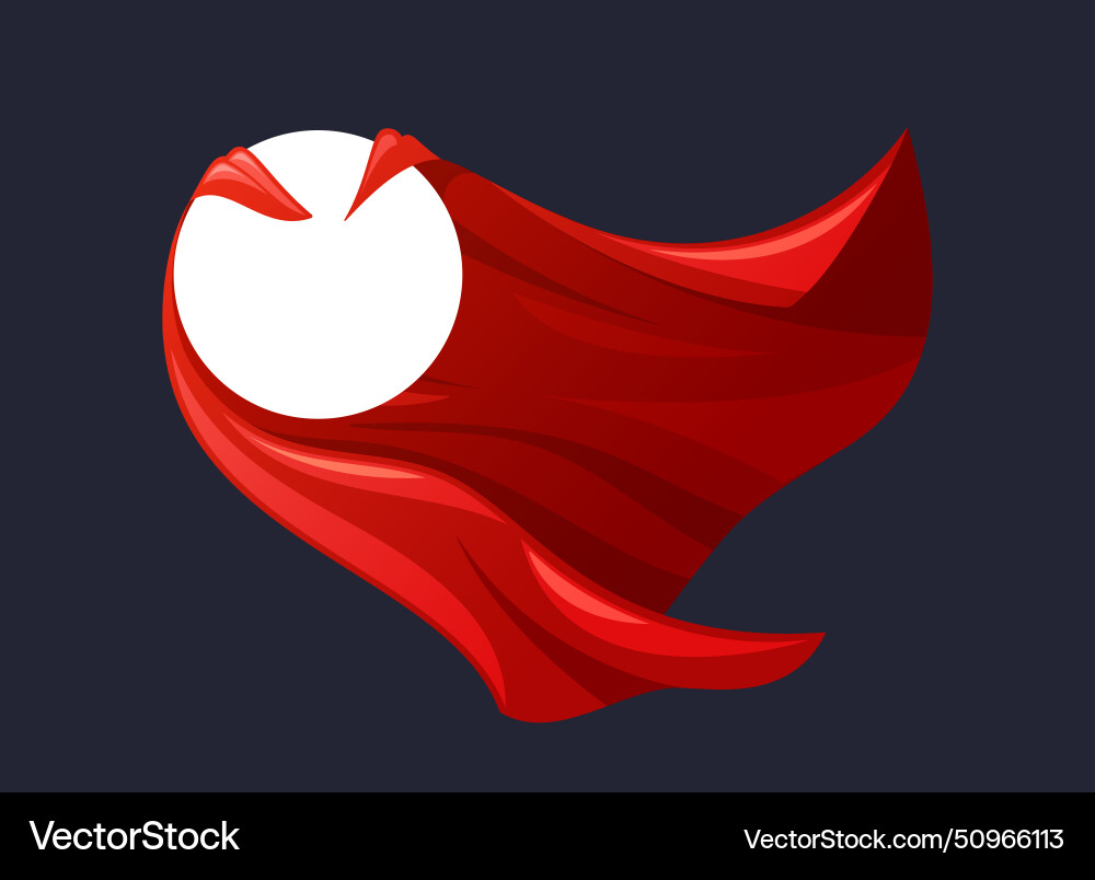Vibrant scarlet superhero cloak billows behind Vector Image
