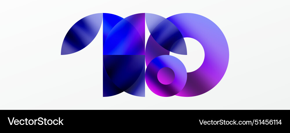 Abstract round geometric shapes with gradients Vector Image