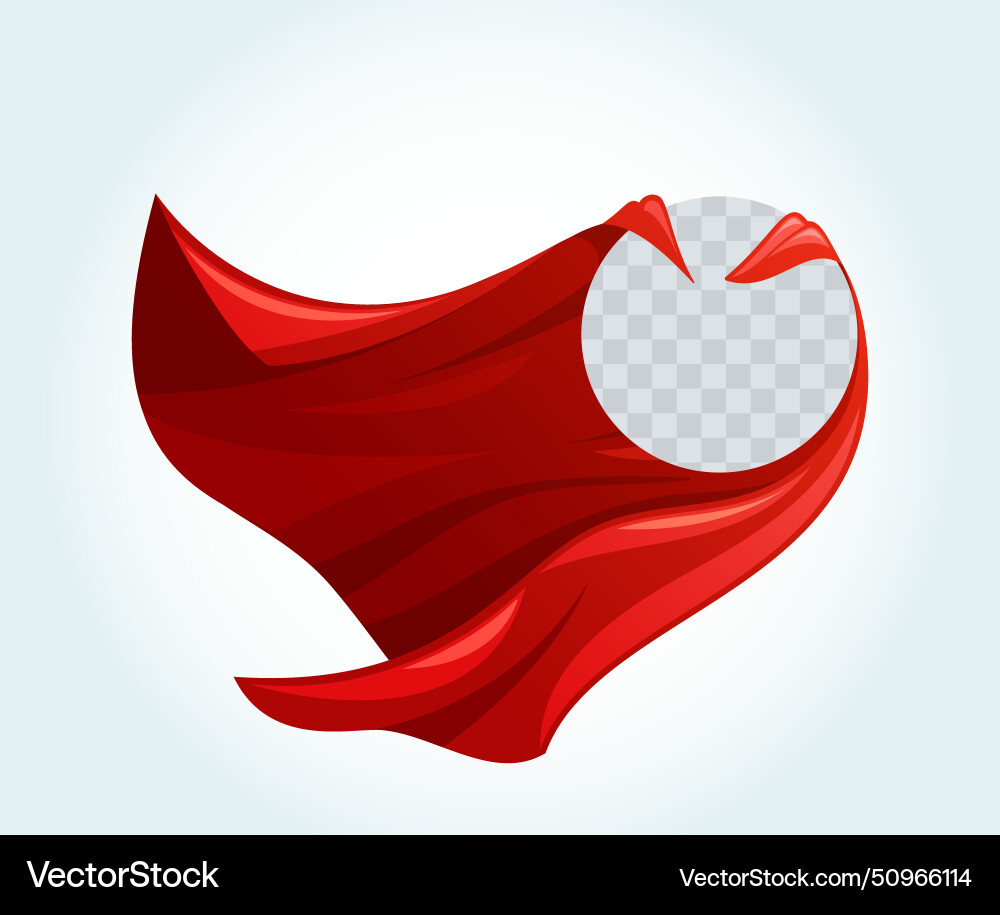 Bold red superhero cloak billows with power its Vector Image