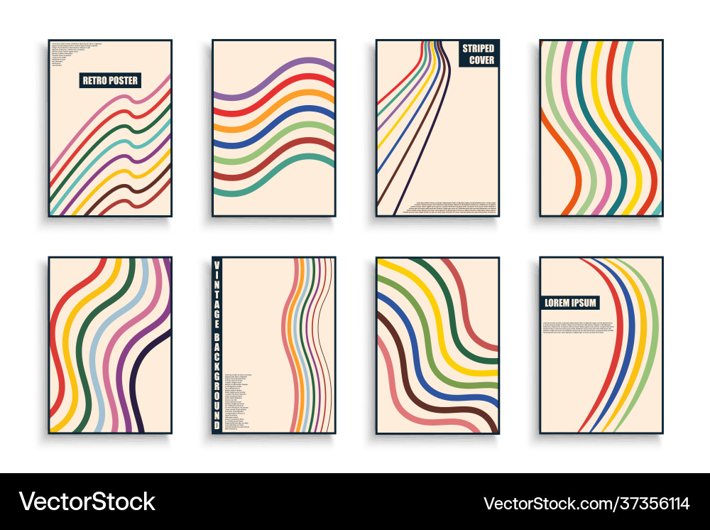 Collection contemporary colorful posters Vector Image