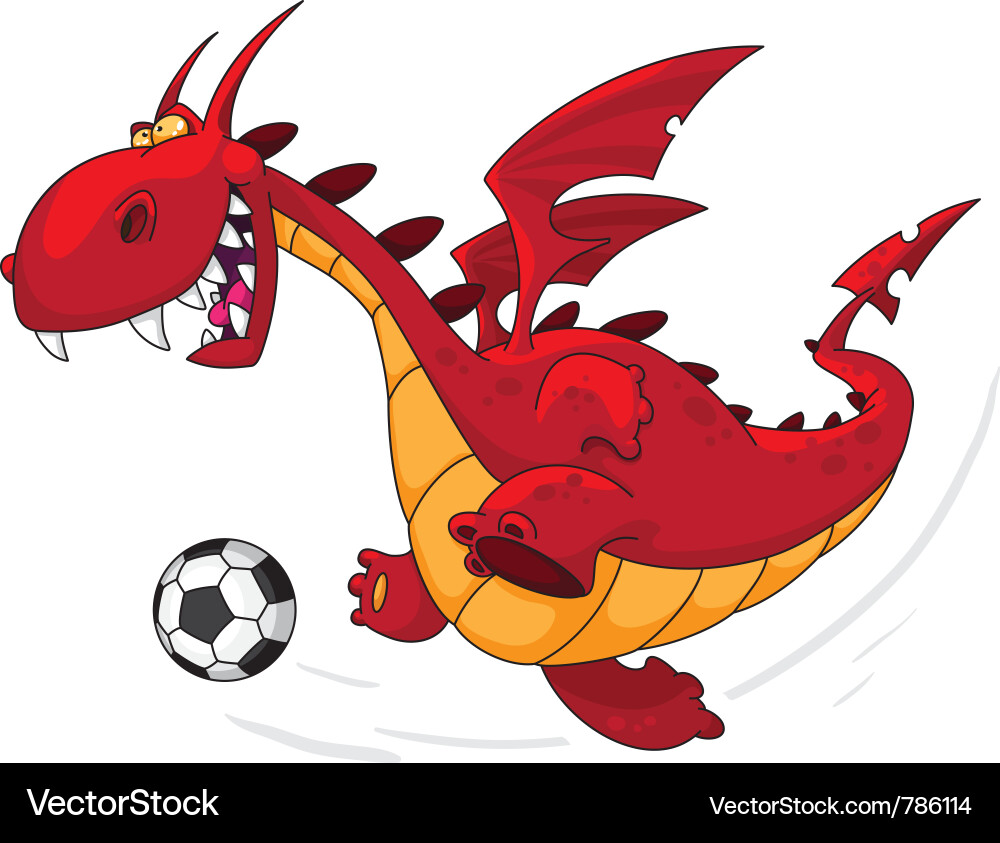 Dragon footballer Royalty Free Vector Image - VectorStock