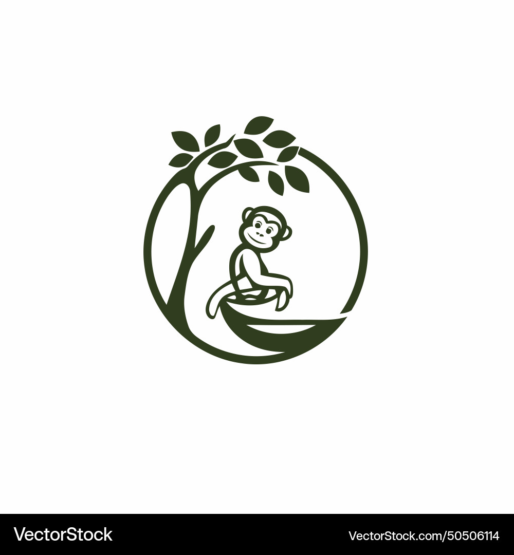 Monkey logo design template Royalty Free Vector Image