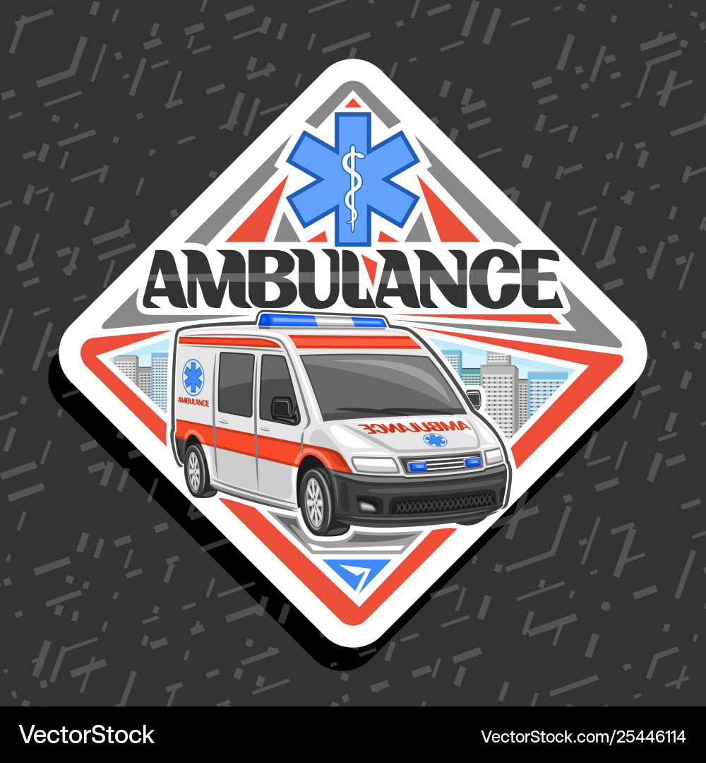 Road sign for ambulance Royalty Free Vector Image