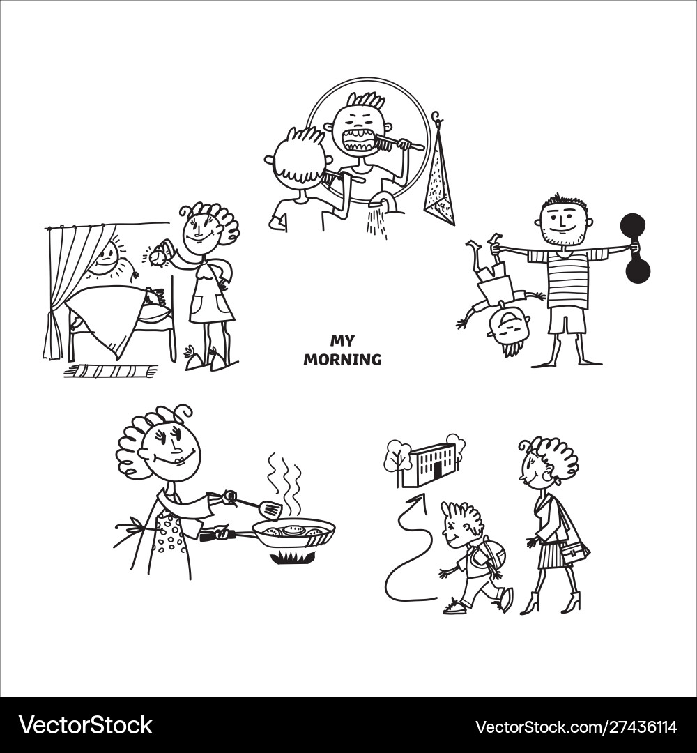 Daily Routine Coloring Worksheets Makeup Coloring Pages Stock
