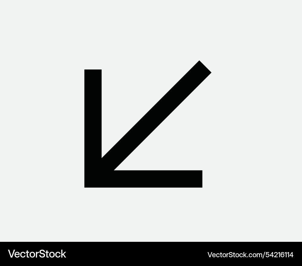 South west arrow icon bottom left point location Vector Image