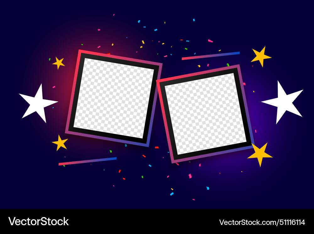 Trendy photograph frame display background Vector Image