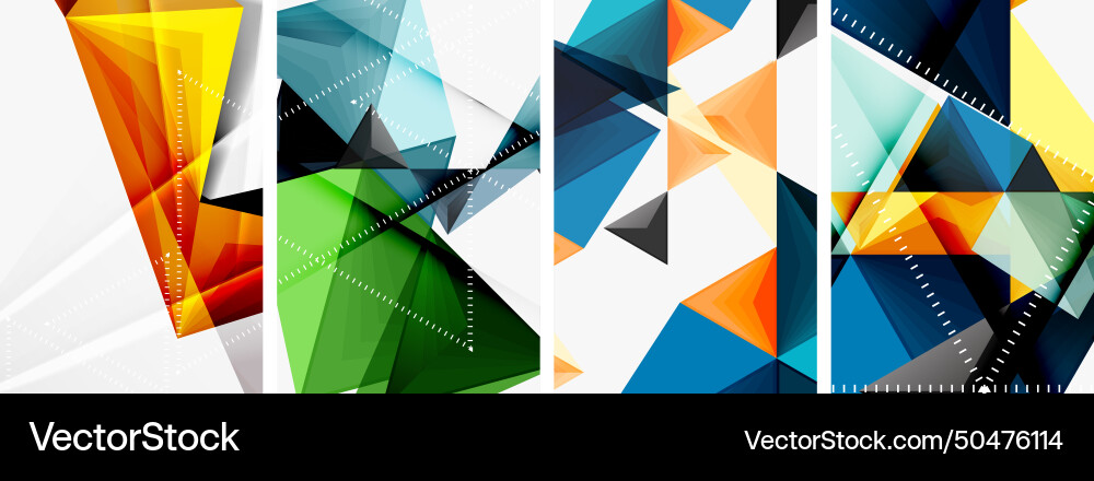 Triangle blend geometric concept poster designs Vector Image