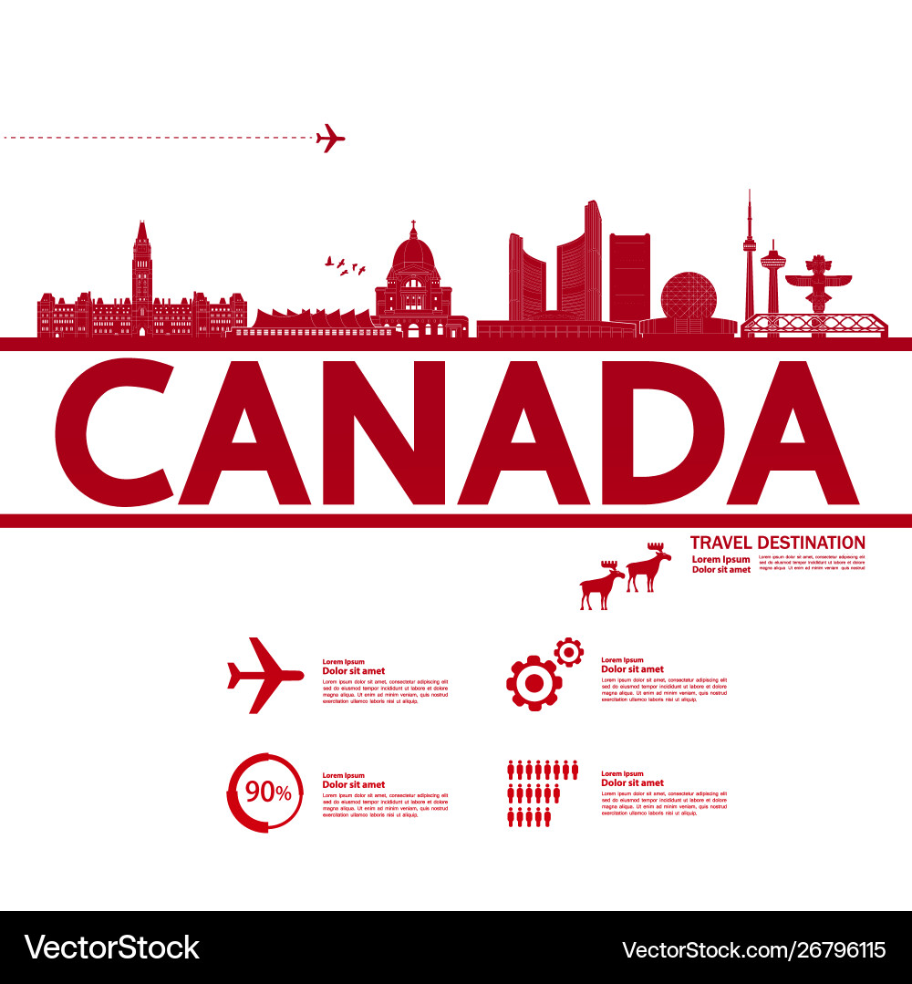 Canada travel destination Royalty Free Vector Image