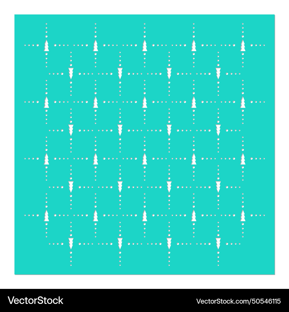 Christmas tree geometric pattern stencil Vector Image