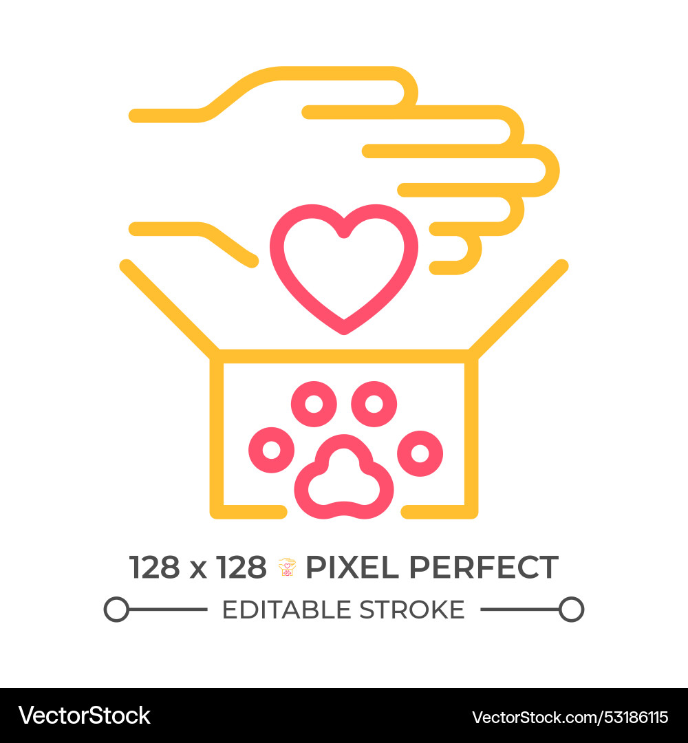 Help animal two color line icon Royalty Free Vector Image