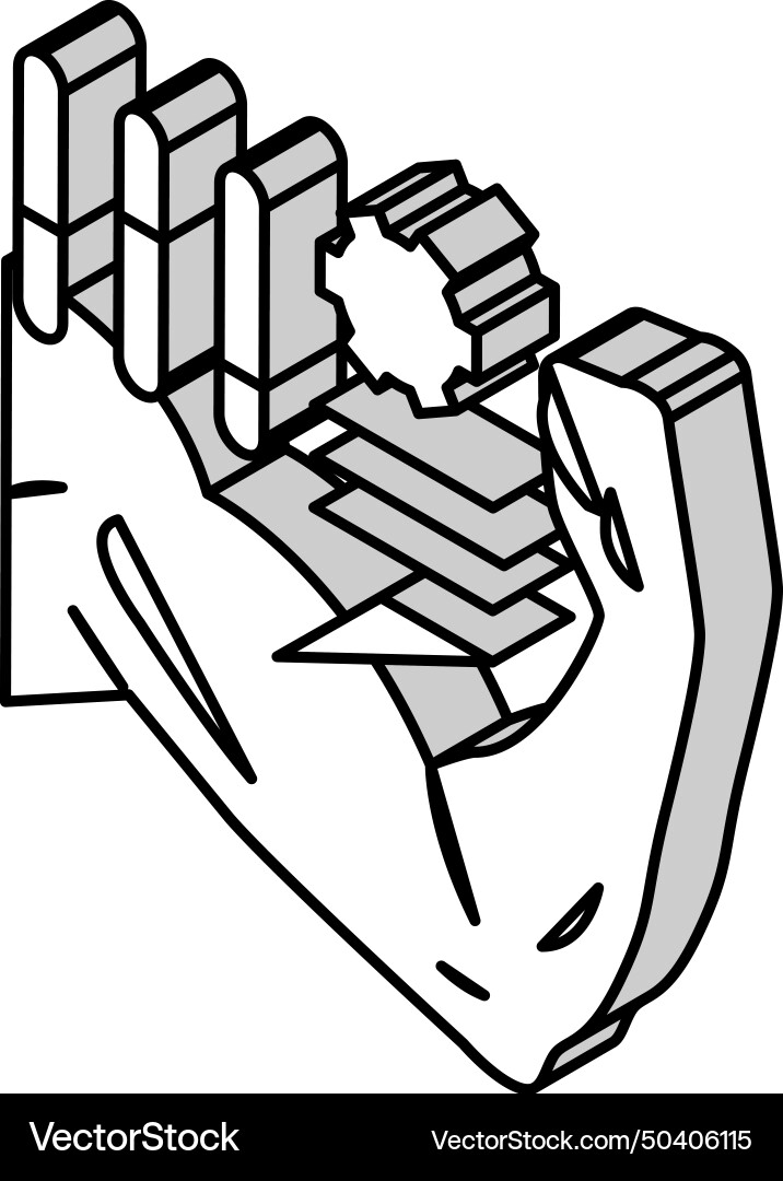 Learn your strengths isometric icon Royalty Free Vector