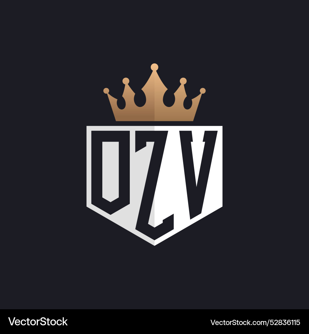 Luxury ozv logo with crown elegant initials Vector Image