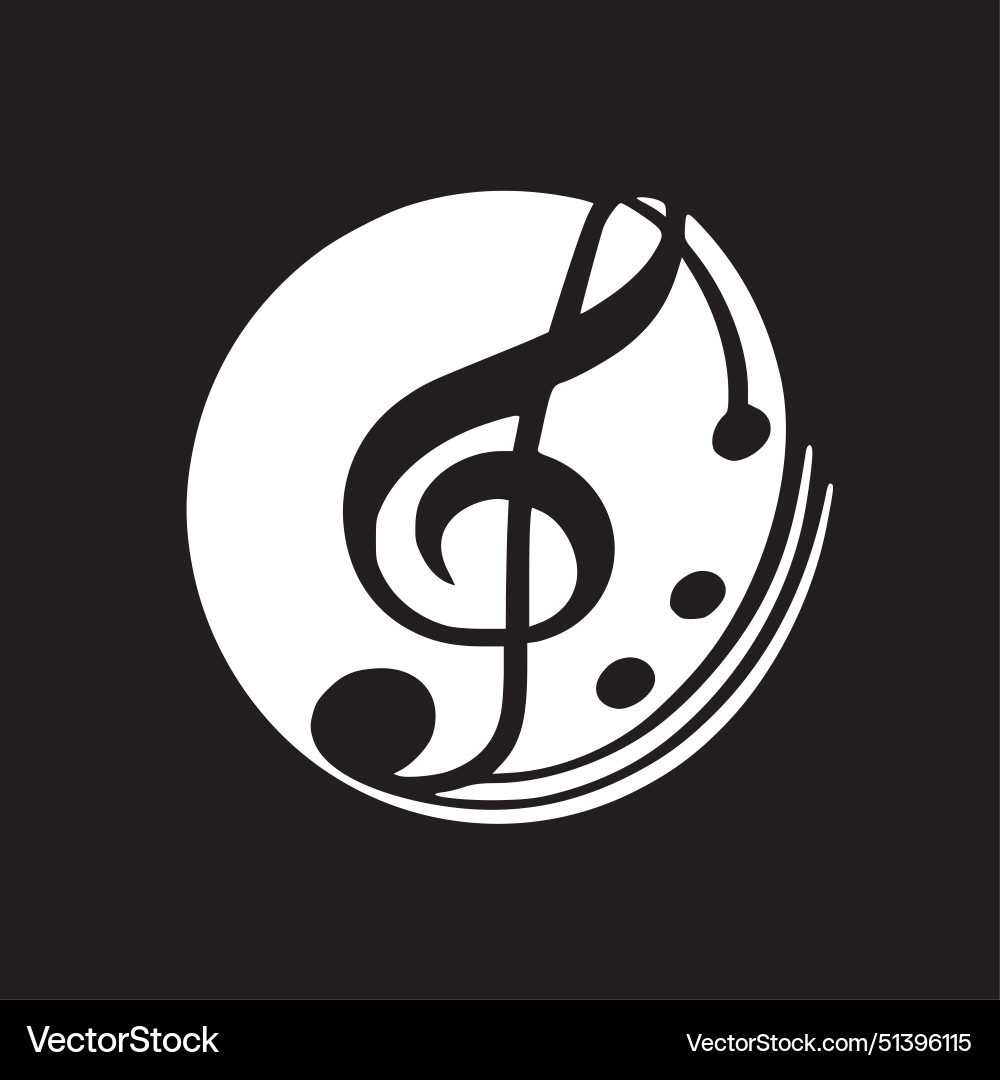 Music note - black and white Royalty Free Vector Image