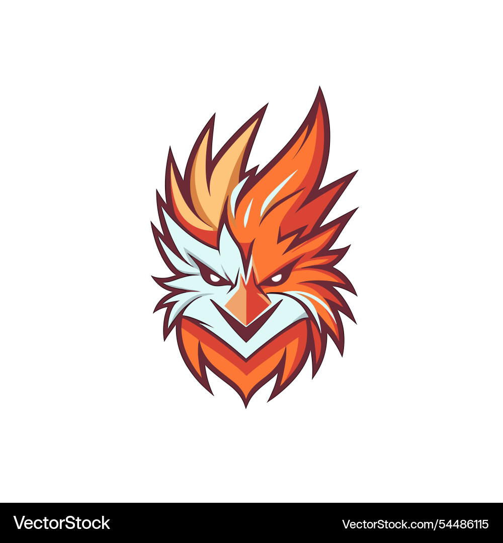 Phoenix design in orange and blue Royalty Free Vector Image