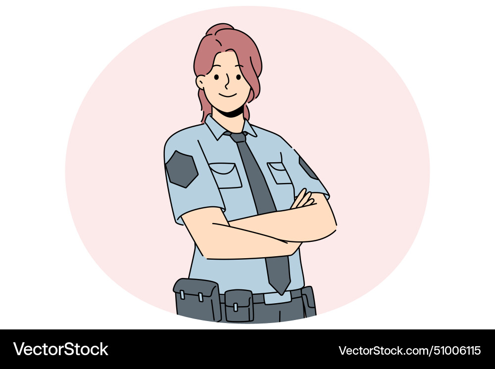 Smiling woman guard in uniform Royalty Free Vector Image