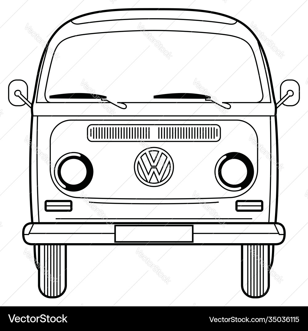 Vintage VW Kombi Van – Royalty-Free Vector | VectorStock