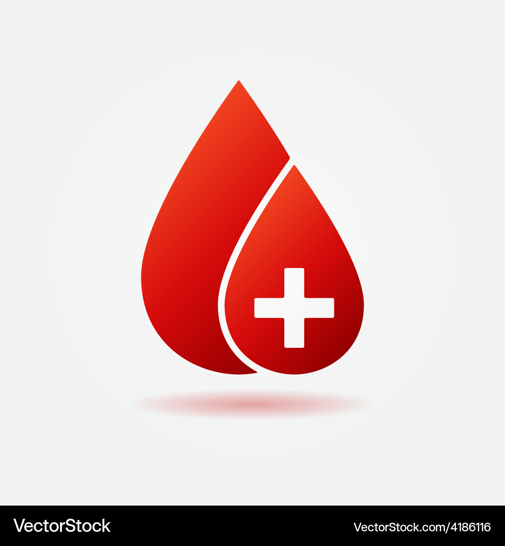 Blood drop concept logo or icon Royalty Free Vector Image