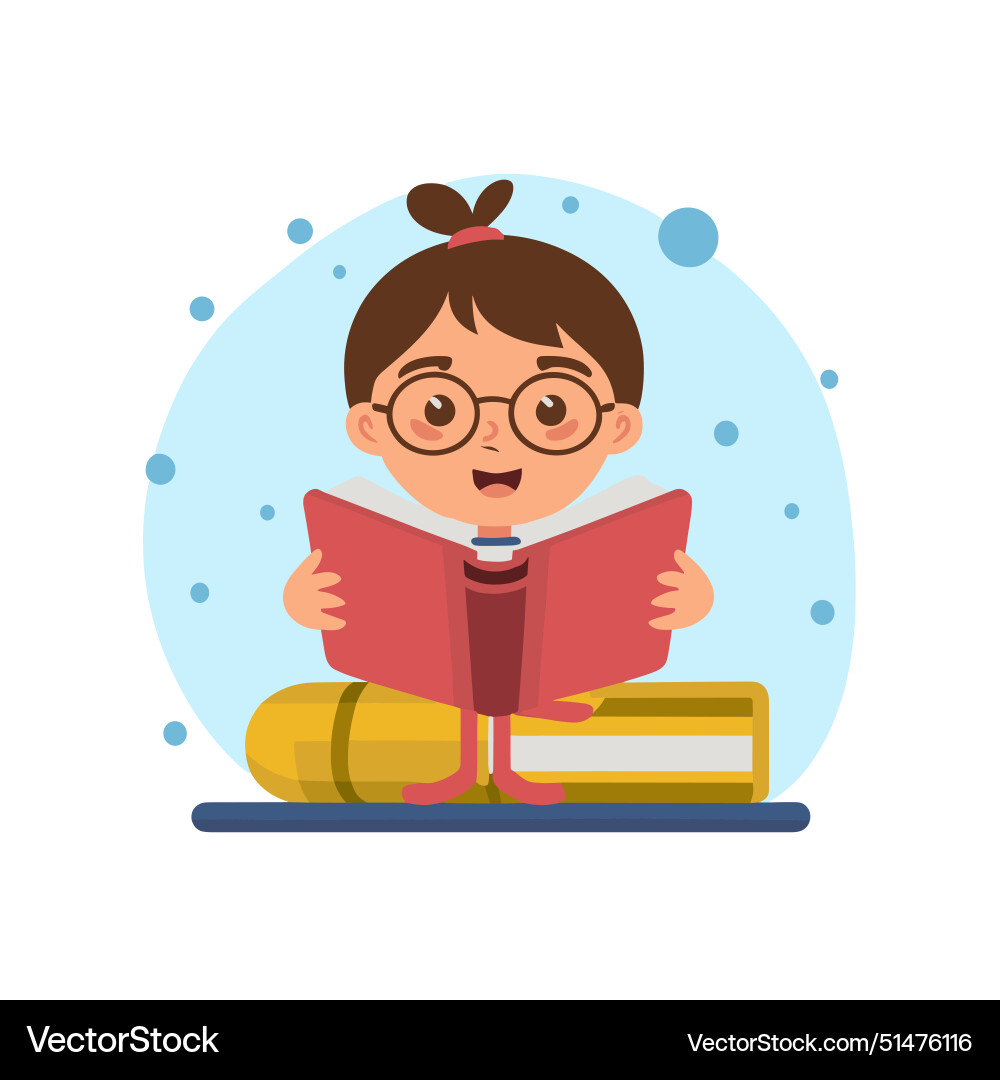 Children reading book concept Royalty Free Vector Image