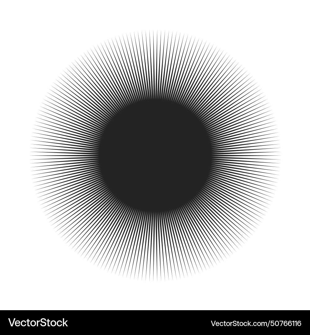 Circle with radial lines Royalty Free Vector Image