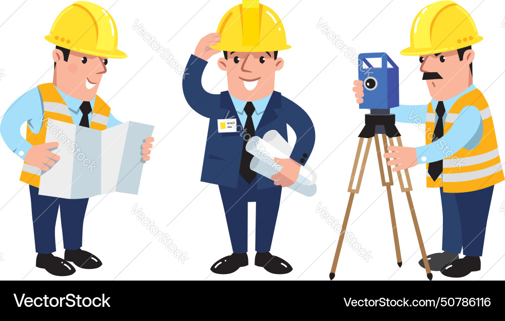 Construction engineer geodesist and architect Vector Image