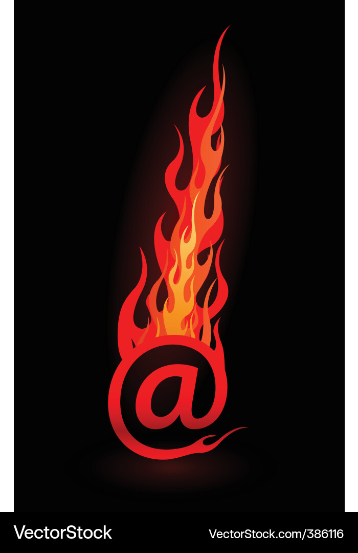Digital Flames Email Royalty Free Vector Image