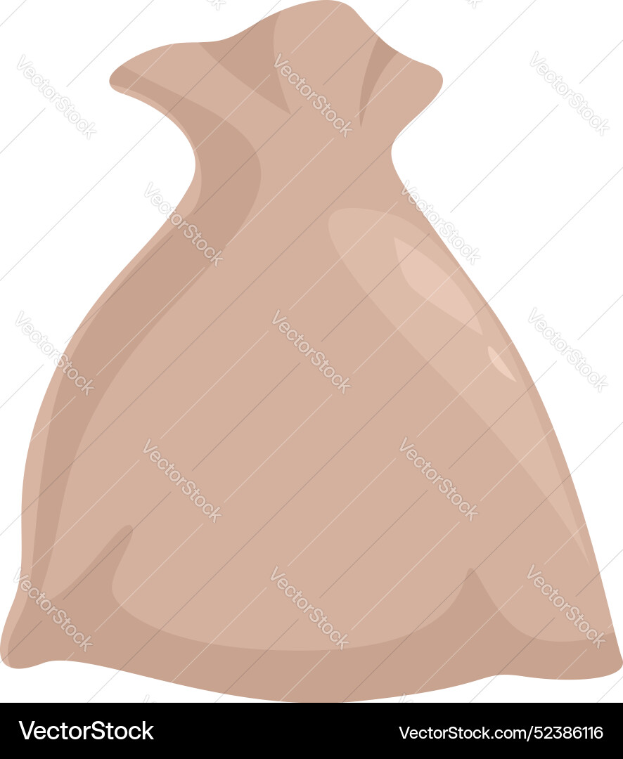 Full beige cloth sack standing up Royalty Free Vector Image