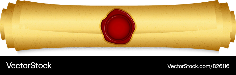 Gold scroll closed Royalty Free Vector Image - VectorStock