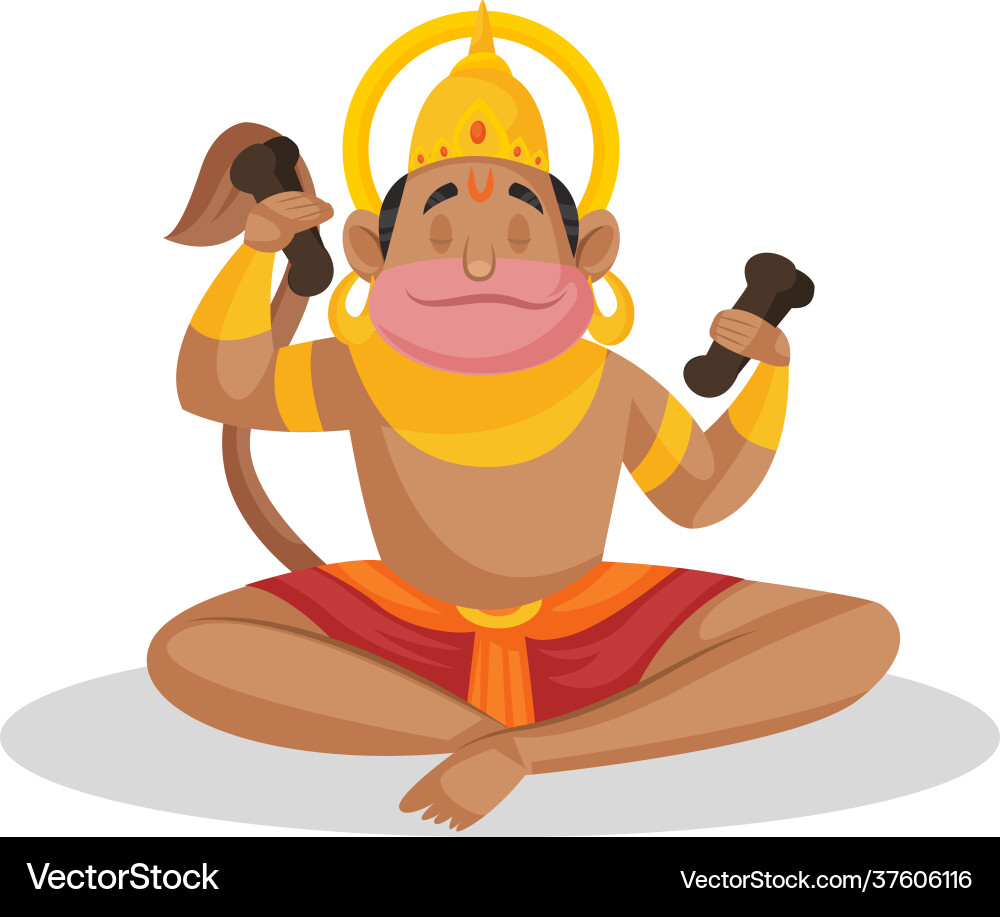 Lord hanuman Cartoon Charakter Lizenzfreies Vektorbild