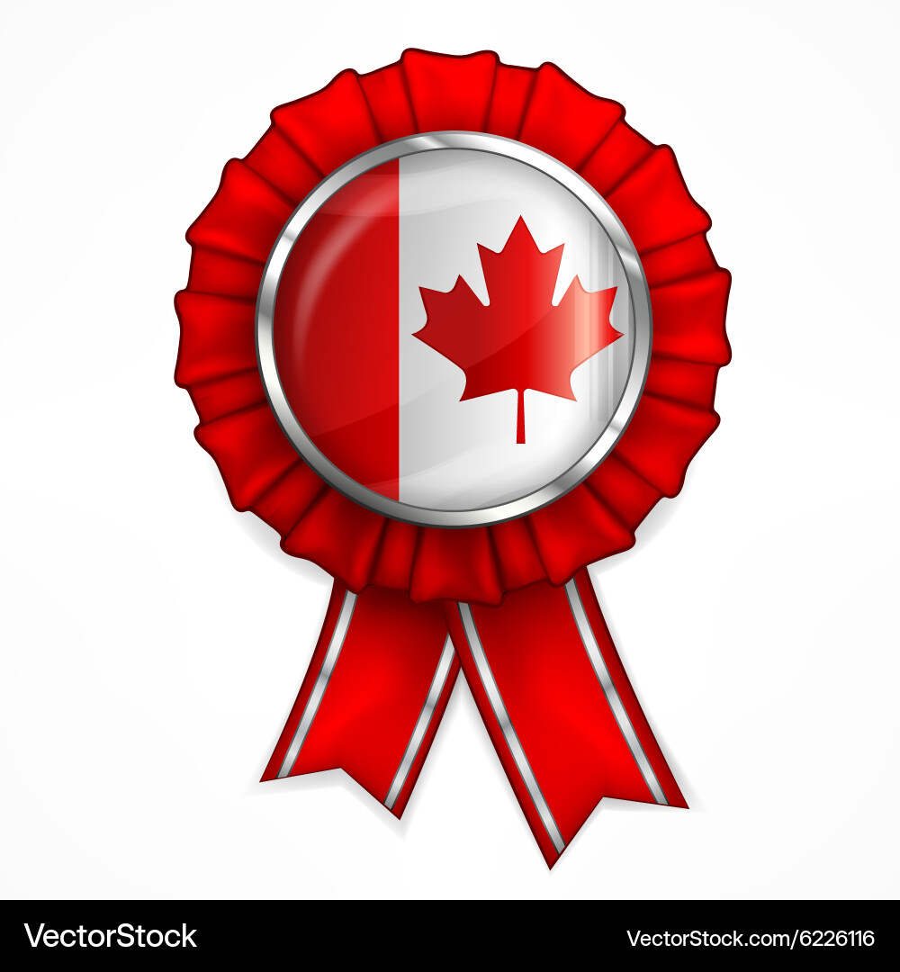 Maple Leaf Award Ribbon Royalty Free Vector Image