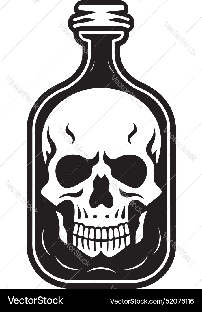 Spiritscontained logo with skull trapped Vector Image