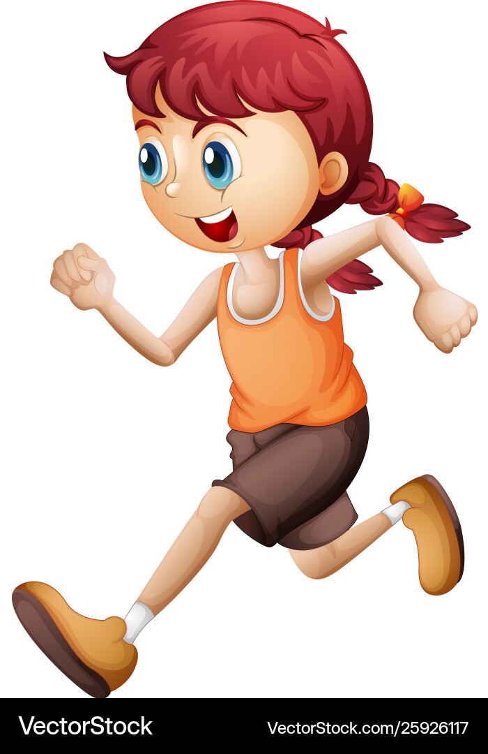 A cute girl running Royalty Free Vector Image - VectorStock