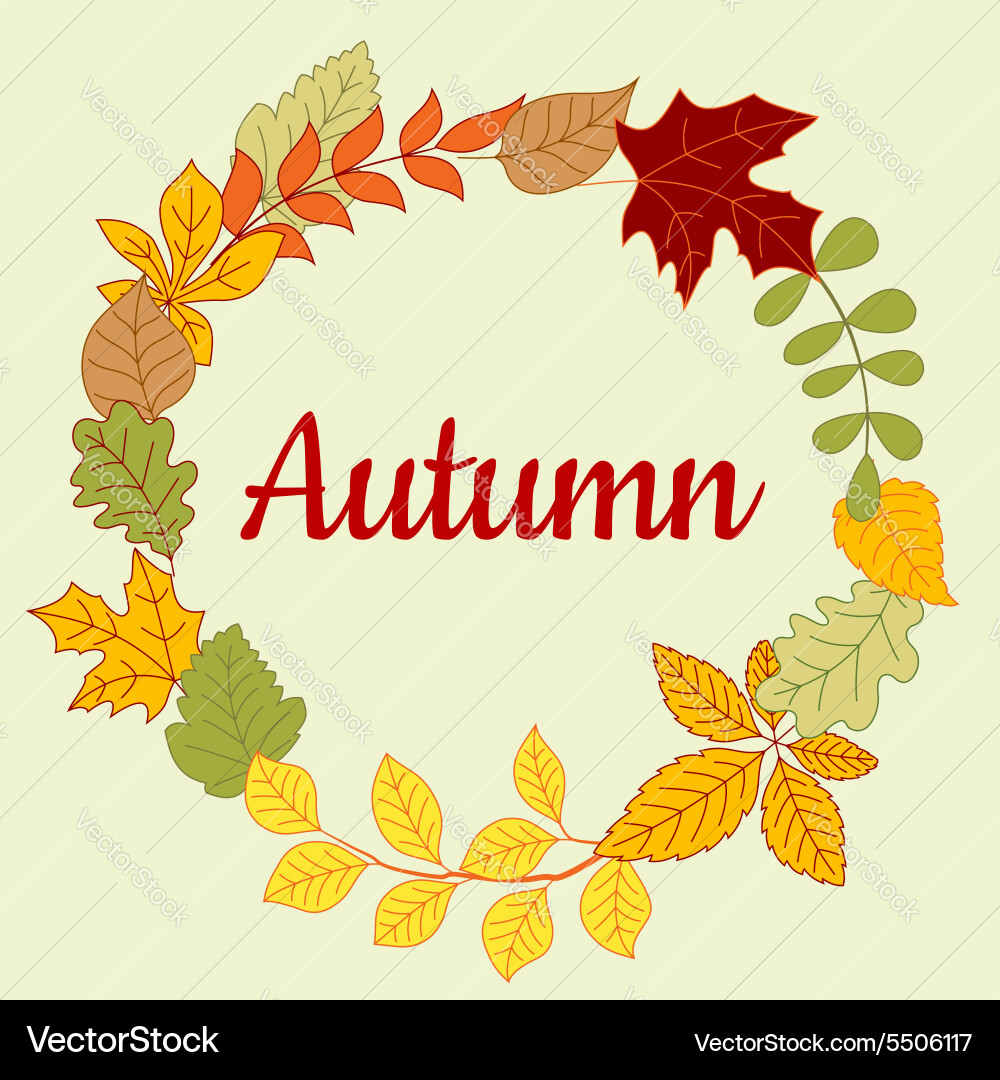 Autumn fallen colorful leaves frame Royalty Free Vector