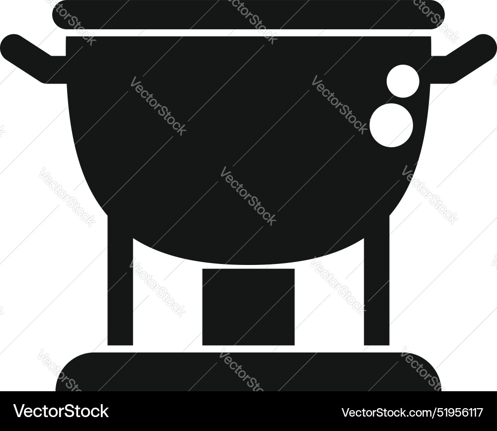 Big cooking pot standing on metal stand Royalty Free Vector
