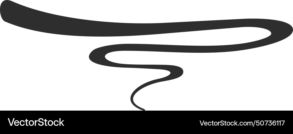 Black swoosh calligraphy letter tail decorative Vector Image