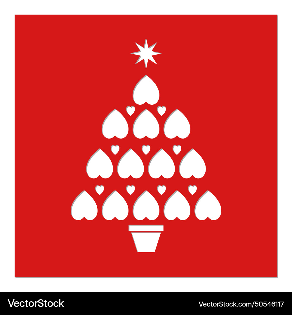 Christmas tree stencil Royalty Free Vector Image