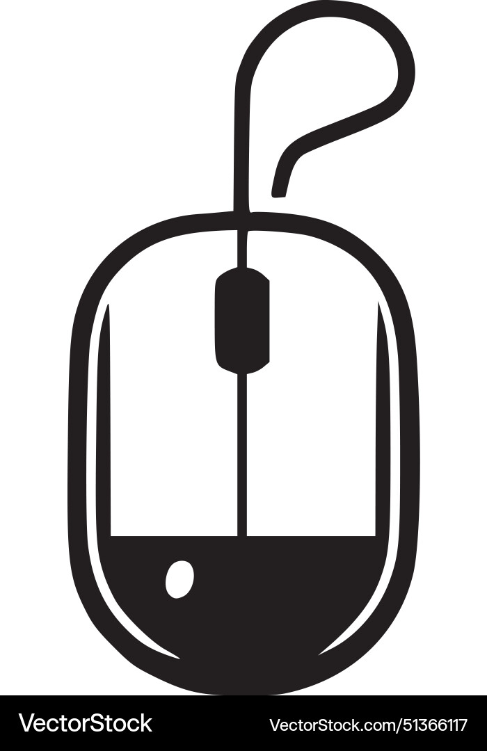 Computer mouse - black and white Royalty Free Vector Image