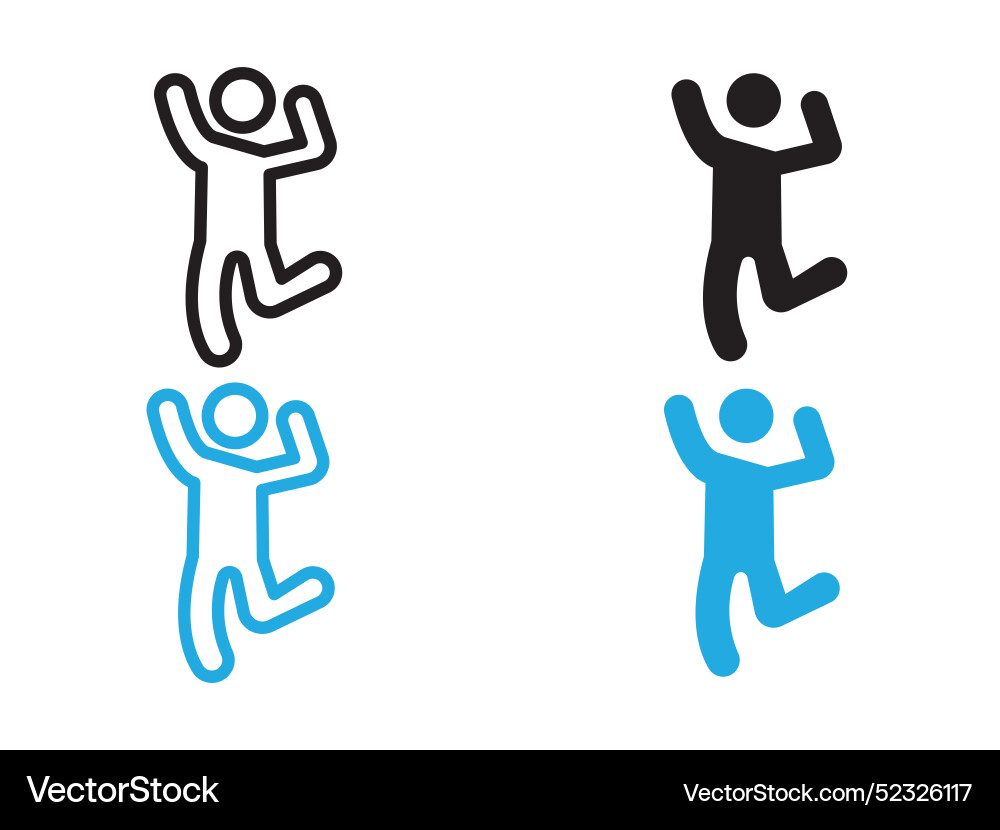 Dance icon black and white outline sign Royalty Free Vector