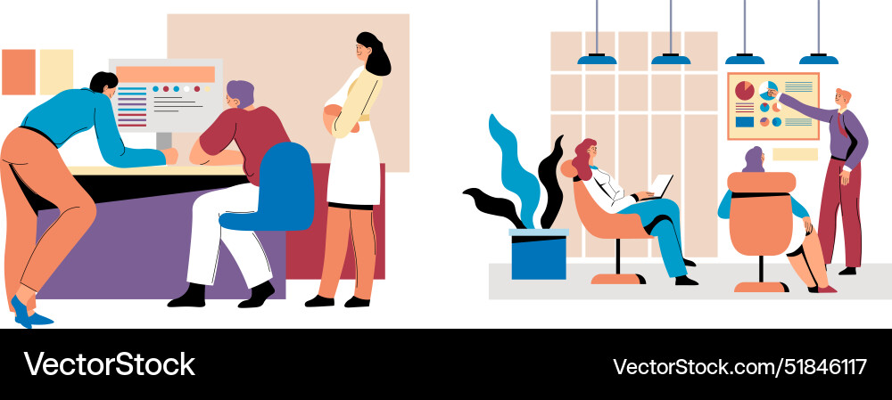 Design team brainstorming Royalty Free Vector Image