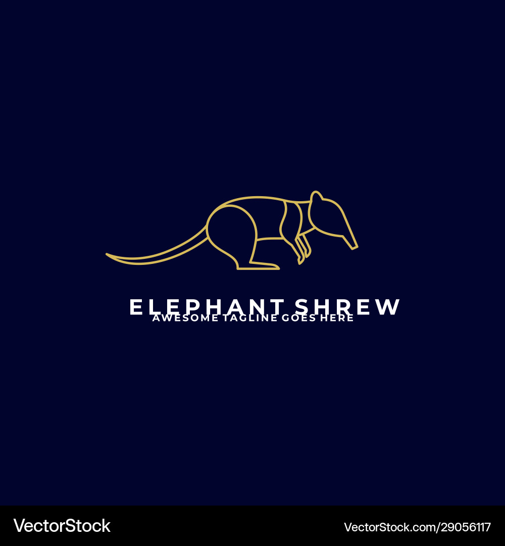 Logo elephant shrew jump line art Royalty Free Vector Image