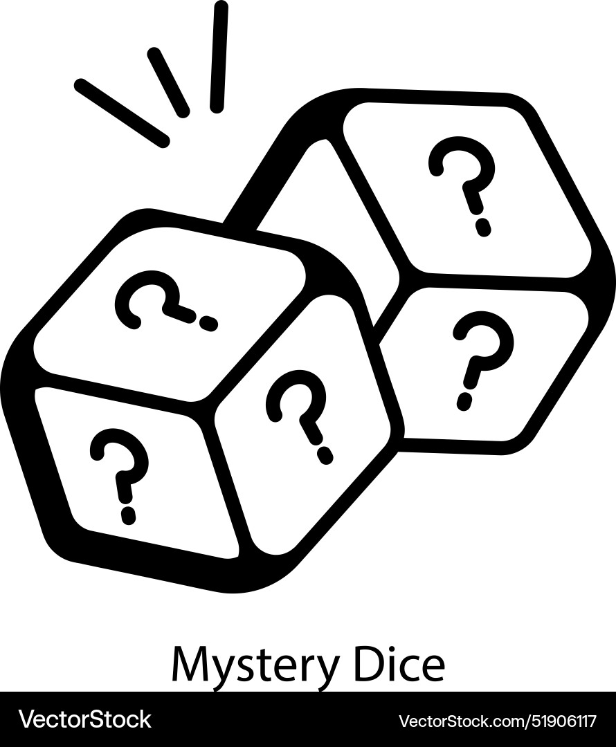 Mystery dice Royalty Free Vector Image - VectorStock