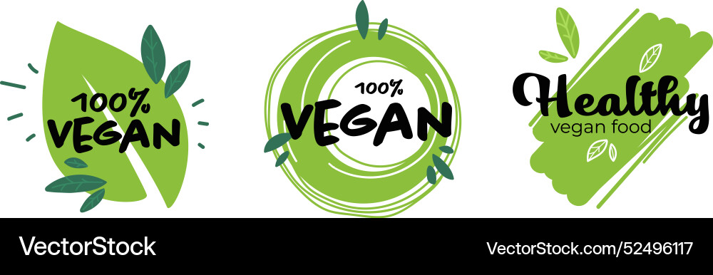 Organic vegan food label design Royalty Free Vector Image