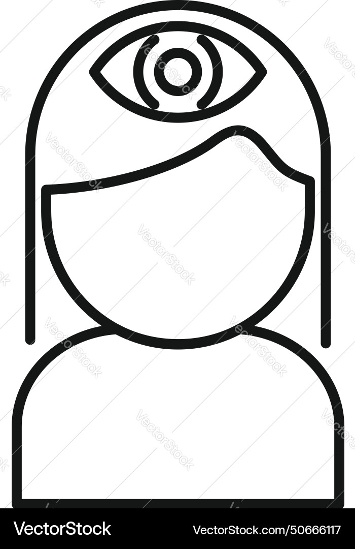 Person third eye icon outline coping Royalty Free Vector