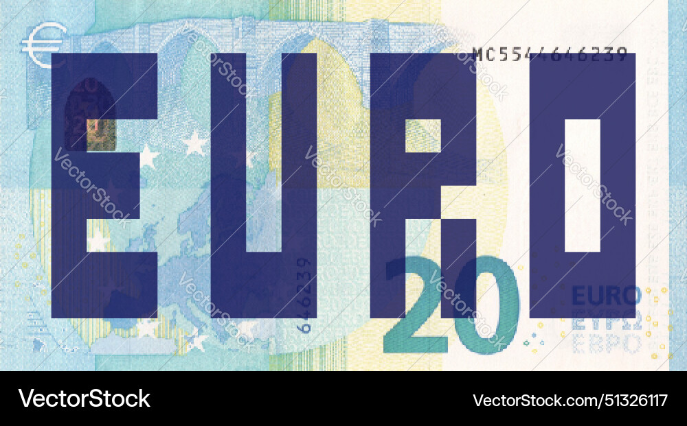 Reverse high polygonal pixel mosaic banknote 20 Vector Image
