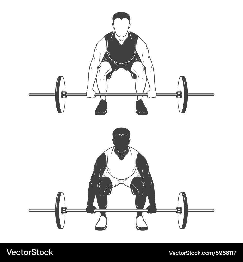 Weightlifting athlete lifting a barbell Royalty Free Vector