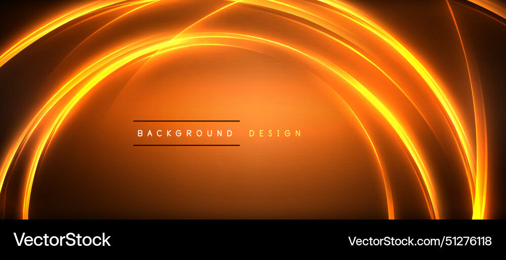 Amber circle automotive lighting on dark backdrop Vector Image