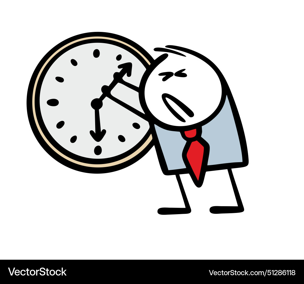 Businessman is trying to stop time Royalty Free Vector Image