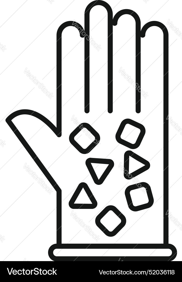 Hand in rubber glove holding chemical elements Vector Image
