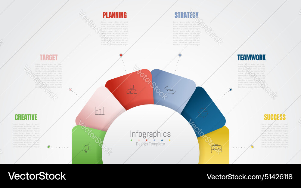 Infographic 6 options design elements Royalty Free Vector