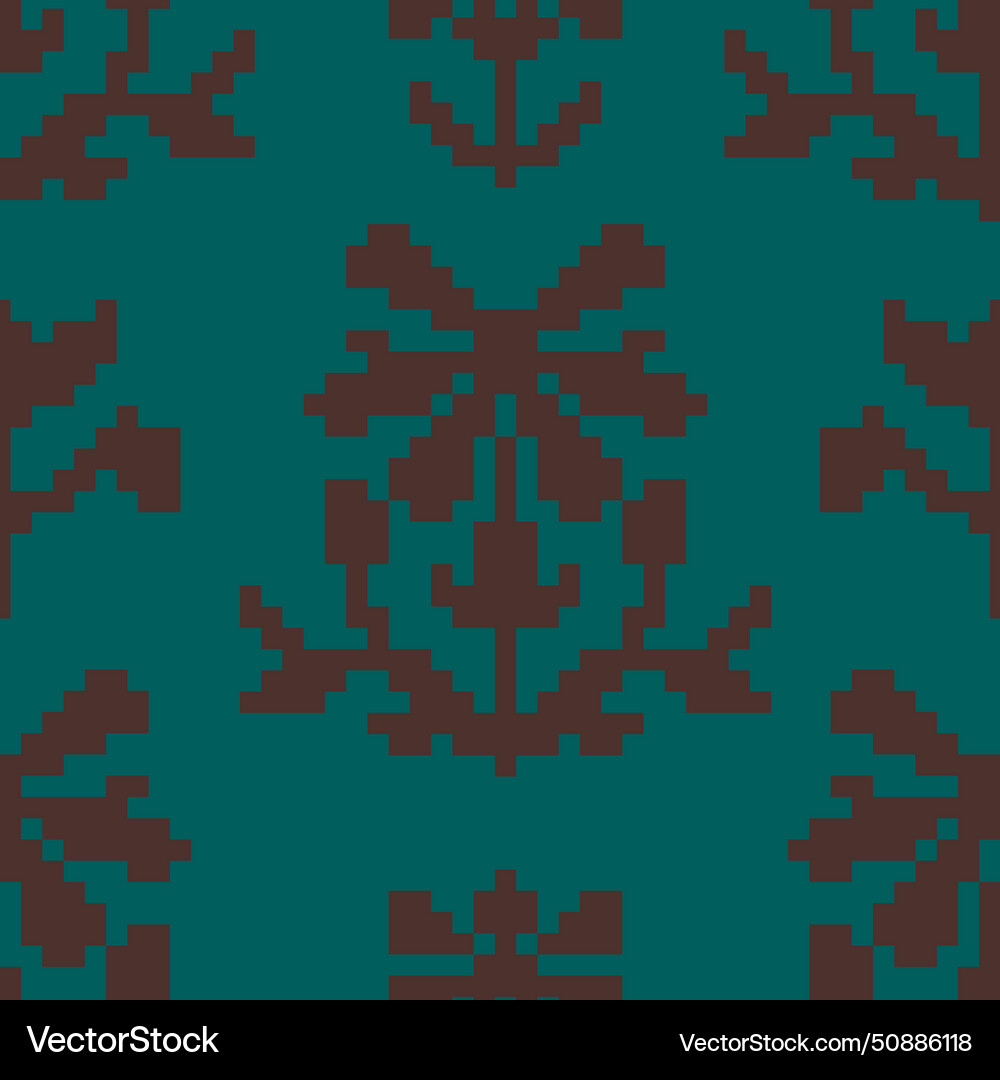 Teal pixelated geometric pattern Royalty Free Vector Image